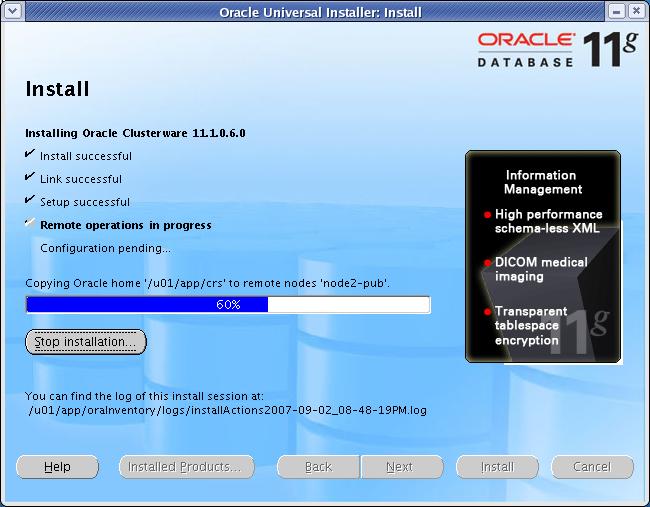 Install Oracle 11g Clusterware -- 11g R1